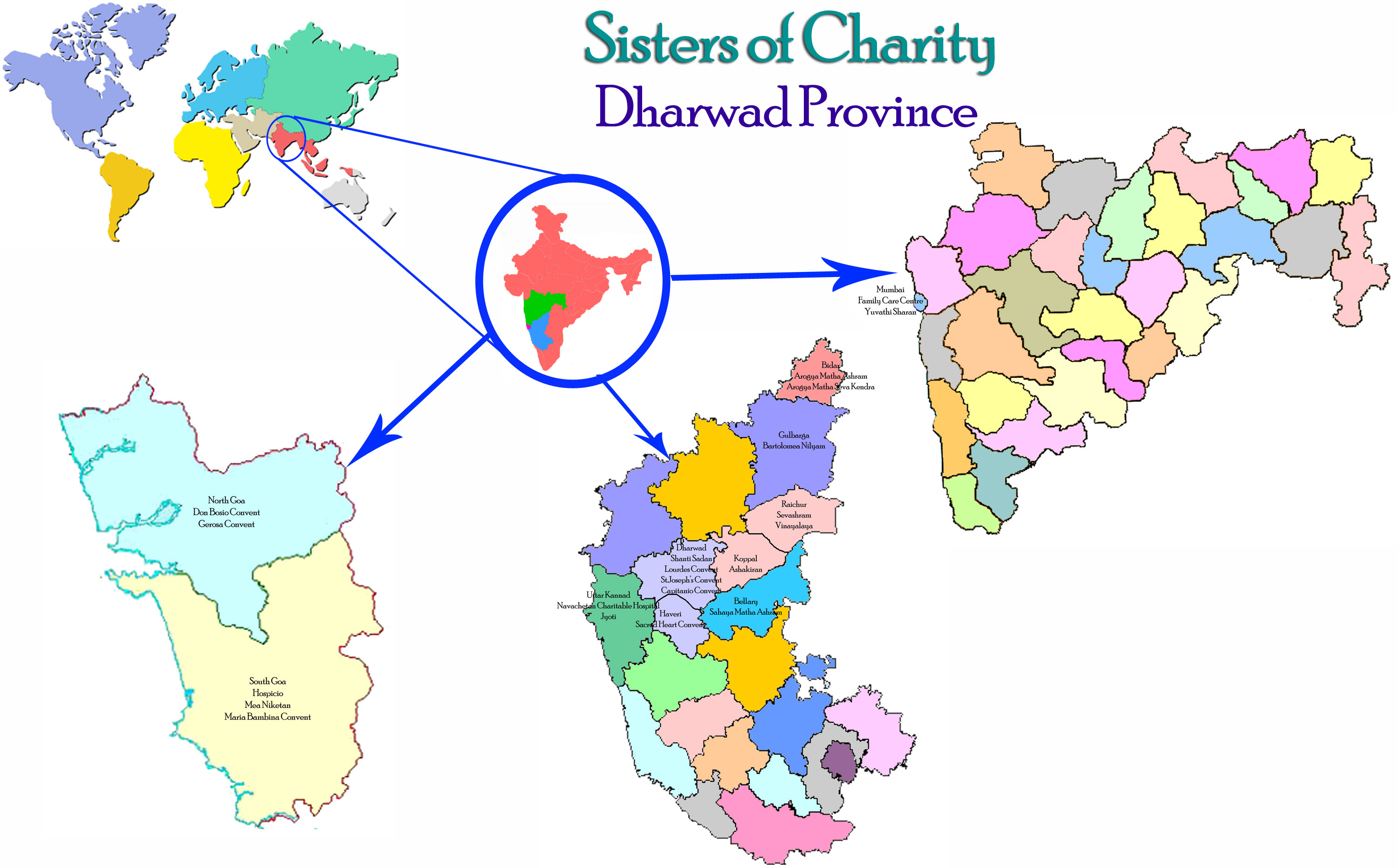 :: Sisters of Charity | Dharwad Province :: Network